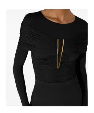 Elisabetta Franchi V-detail Embellished Bodysuit