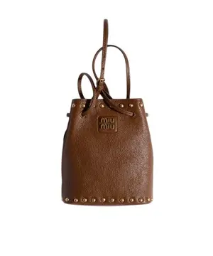 Miu Miu Leather Pouch - Brandy