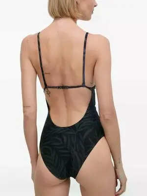 Desigual Strappy Cat Graphic-print V-neck Swimsuit