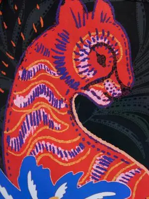 Desigual Strappy Cat Graphic-print V-neck Swimsuit