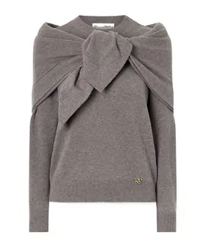 Oscar De La Renta Scarf-detailed Cashmere Sweater - No