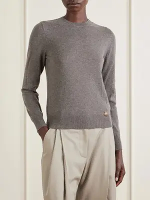 Oscar De La Renta Scarf-detailed Cashmere Sweater