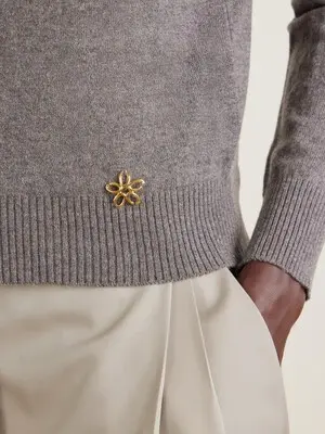 Oscar De La Renta Scarf-detailed Cashmere Sweater