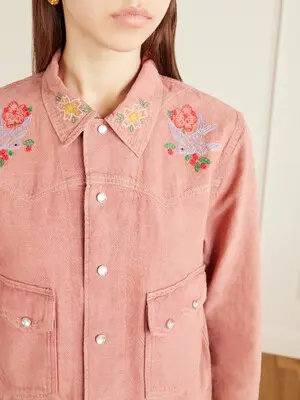 Ralph Lauren Billie Embroidered Cotton-linen Blended Coat