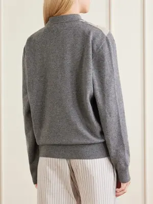 RÓHE Argyle Cashmere, Wool And Silk-blend Polo Sweater