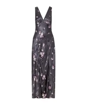 Anna Sui Silky Floral Maxi Dress - No
