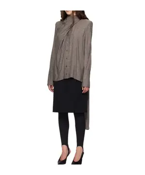 MUGLER Draped Prince Of Wales Check Shirt