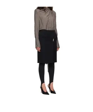 MUGLER Draped Prince Of Wales Check Shirt