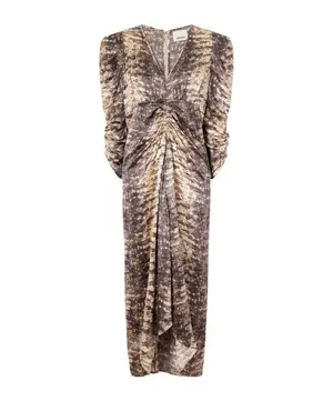 Isabel Marant Étoile Snake-print Silk Midi Dress - Brown