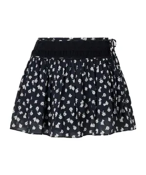 Posse Danielle Floral-print Lace-trimmed Cotton-voile Mini Skirt - No