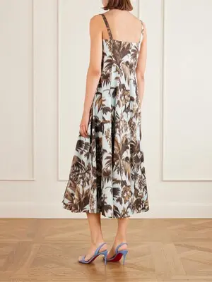 Oscar De La Renta Printed Midi Dress
