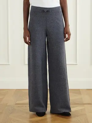 YVES SALOMON Drawstring Wool-blend Wide-leg Pants