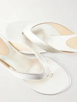 Le Monde Beryl Shiny Metallic Leather Sandals