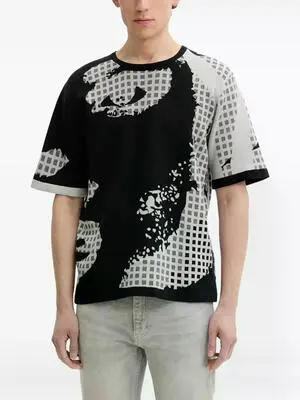 Desigual Graphic-print Jacquard T-shirt - Black