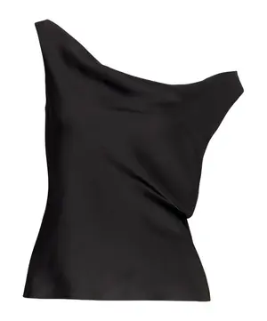 Norma Kamali Smooth Satin Off-the-shoulder Top - Black