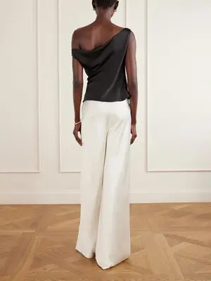 Norma Kamali Smooth Satin Off-the-shoulder Top
