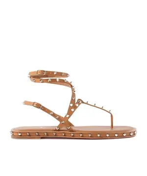 CHRISTIAN LOUBOUTIN Bombina Studded Leather Sandals - Brown
