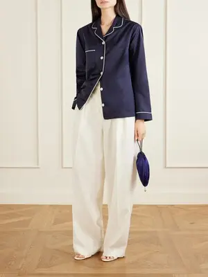 TEKLA Sateen Organic Cotton Pajama Shirt