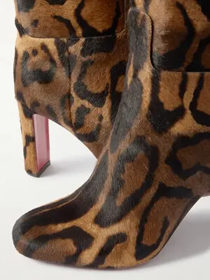 CHRISTIAN LOUBOUTIN Leopard-print Calf Hair Knee Boots