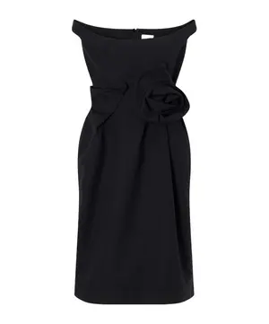 Magda Butrym Off-shoulder Rosette-detail Dress - Black