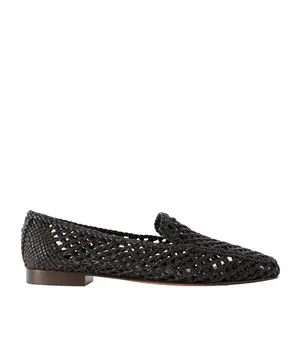 Le Monde Beryl Woven Leather Loafers - No