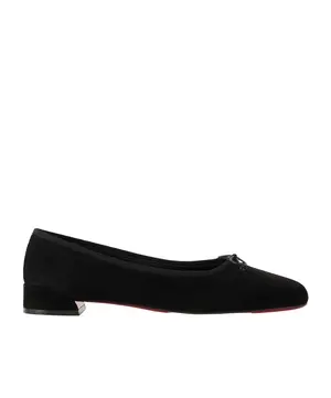 CHRISTIAN LOUBOUTIN Suede Ballet Flats - Black