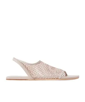 Christopher Esber Crystal-embellished Mesh And Leather Slingback Sandals - No