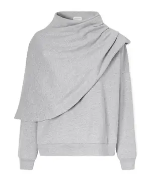 Magda Butrym Cape-effect Draped Jersey Sweatshirt - Gray