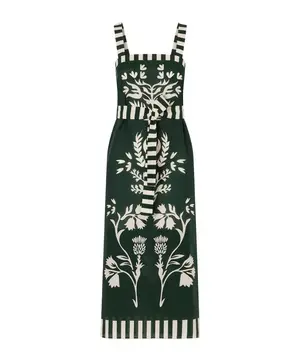 ERES Belted Printed Midi Dress - Black