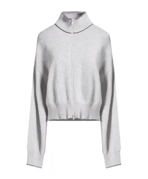 Brunello Cucinelli High-neck Zip Knit Sweater - Grey