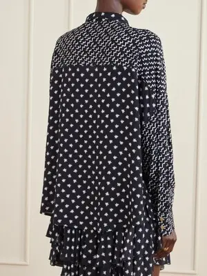 DONDE ESTEBAN Estrellitas Y Olas Printed Satin Shirt