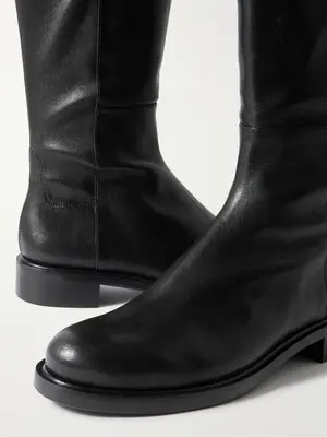 STUART WEITZMAN Gisele 5050 Leather And Stretch Knee Boots