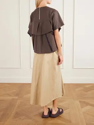 Sacai Ruffled Wool Blouse