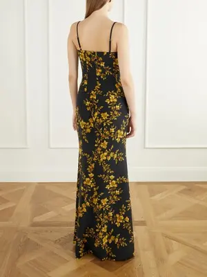 Rebecca Vallance Floral-print Silk-crepe De Chine Gown