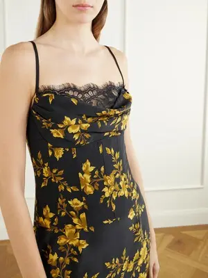 Rebecca Vallance Floral-print Silk-crepe De Chine Gown