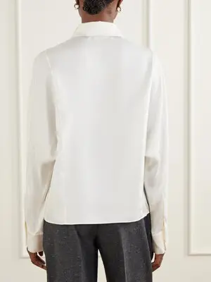 RÓHE Double-breasted Silk-satin Blouse