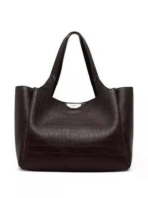 Dkny Crocodile-effect Tote Bag - Brown