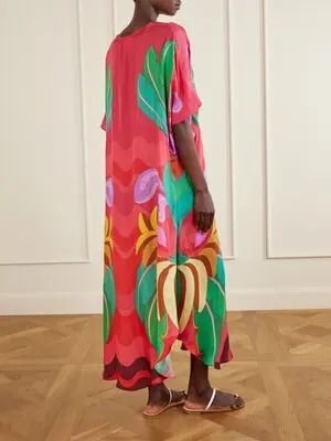 Farm Rio Printed Satin Coverup