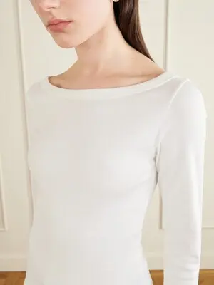 FLORE FLORE Steffi Ribbed Organic Cotton-jersey T-shirt