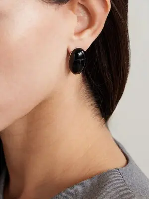 SOPHIE BUHAI Scarab Silver Onyx Earrings