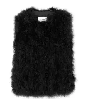 YVES SALOMON Feather-embellished Silk-satin Vest - No