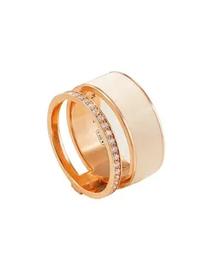 REPOSSI Berbere 18-karat Rose Gold, Lacquer And Diamond Ring - No