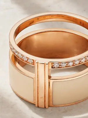 REPOSSI Berbere 18-karat Rose Gold, Lacquer And Diamond Ring