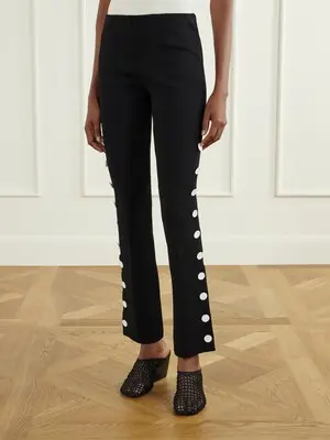 Proenza Schouler Martina Button-embellished Stretch-jersey Skinny Pants