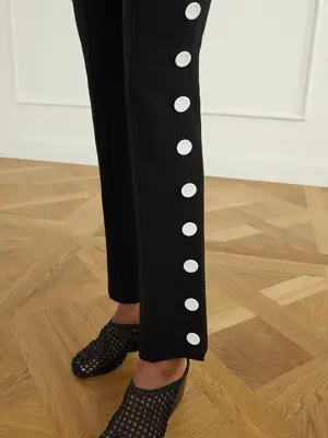 Proenza Schouler Martina Button-embellished Stretch-jersey Skinny Pants