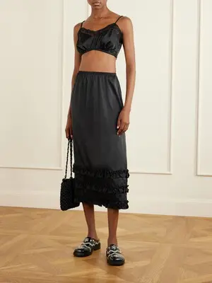 Simone Rocha Ruffled-hem Midi Skirt