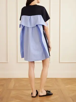 Sacai Ruffled Poplin Mini Dress