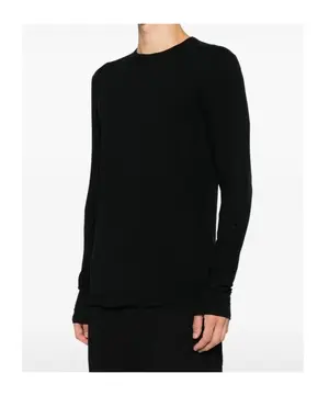 THOM KROM Raw-edge Crew-neck Sweater