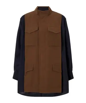 Sacai Crepe-trimmed Woven Shirt - No