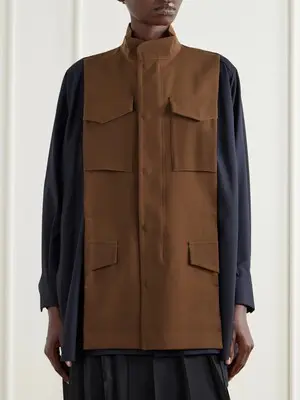 Sacai Crepe-trimmed Woven Shirt